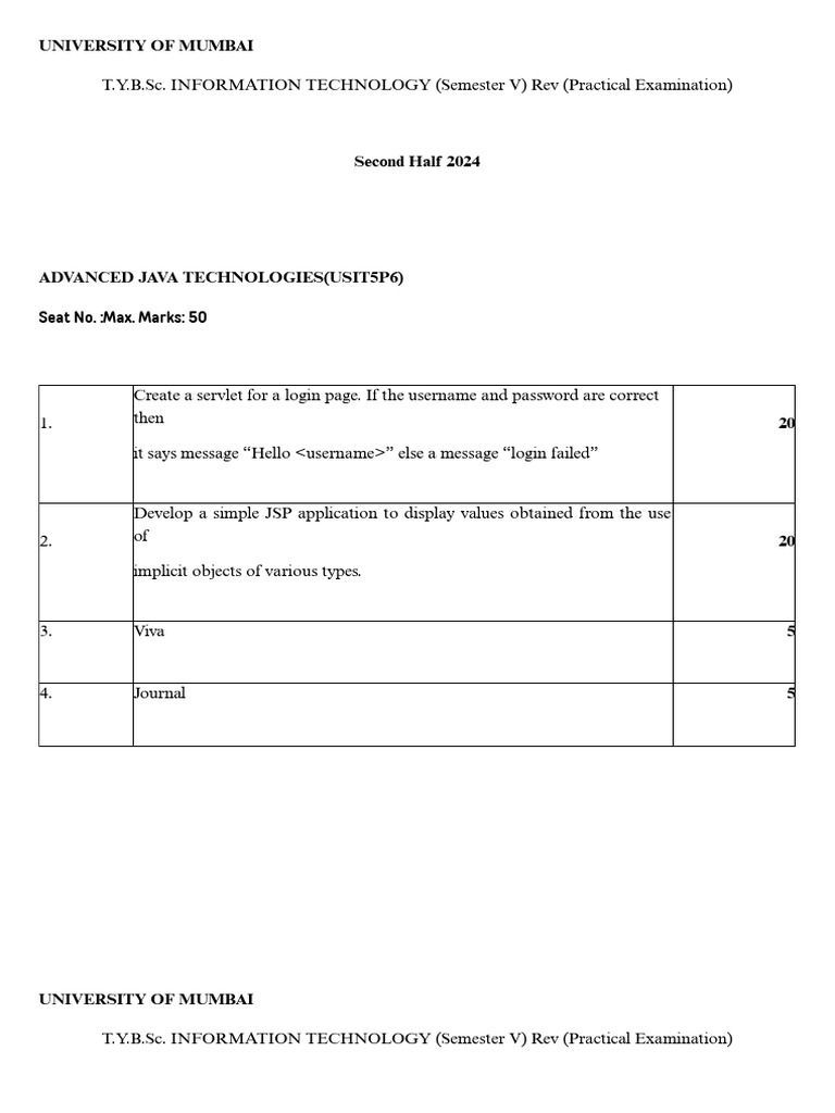 Advanced Java Technologies-Oct2024.Docx 20241023 185723 0000 | PDF | Java (Programming Language ...