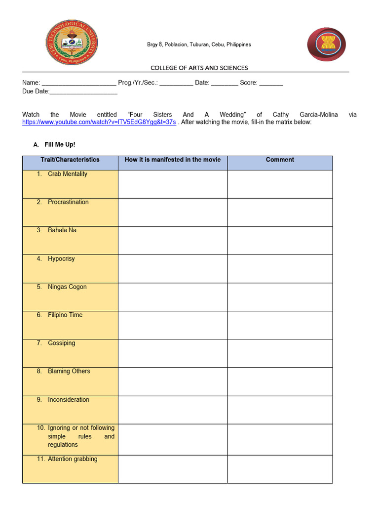 Act 1 Filipino Traits | PDF
