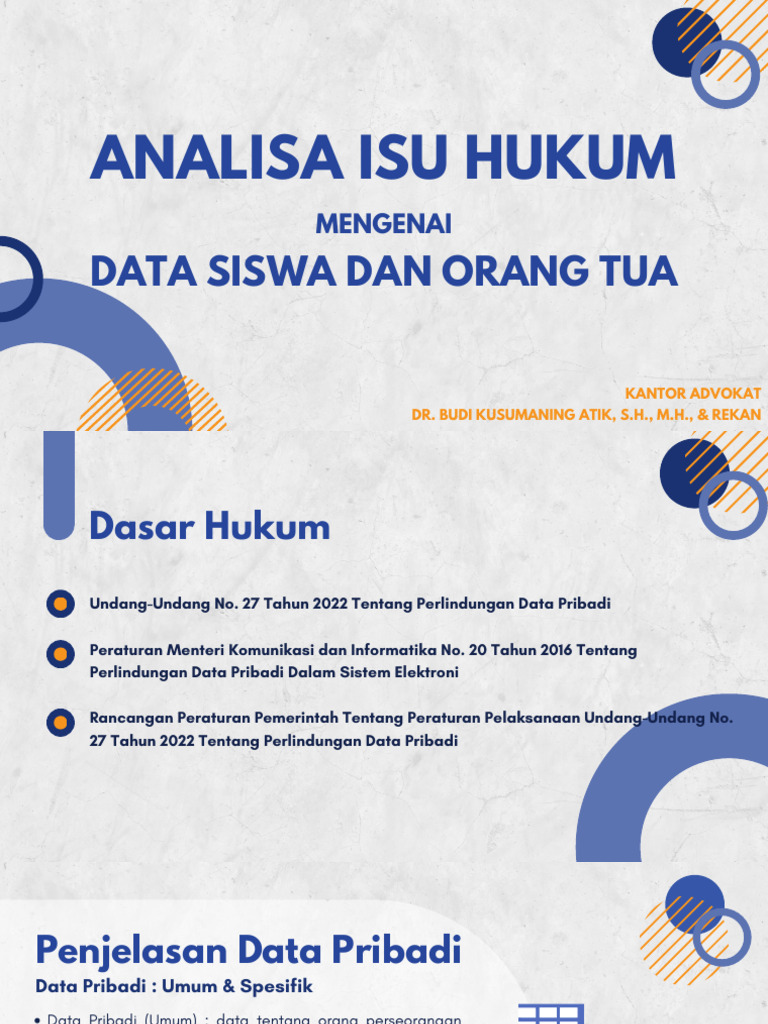 Materi Perlindungan Data Pribadi - Bka Law Office | PDF