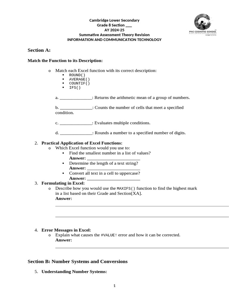 Gr 7 Revision Theory_worksheet_SA1 | PDF | Microsoft Excel | Artificial ...