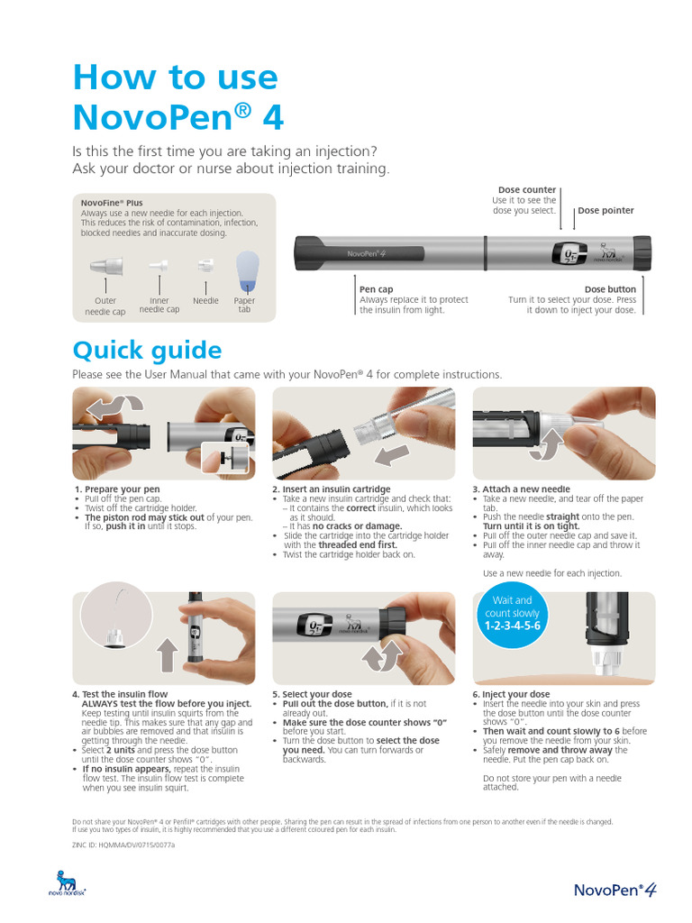 NovoPen 4 Generic Injection Guide | PDF | Injection (Medicine)
