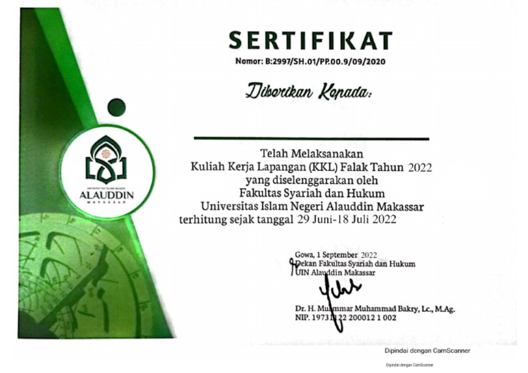 Sertifikat KKL | PDF
