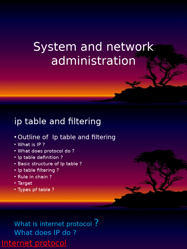 System and Network Administration | PDF | Computer Network | Firewall (Computing)