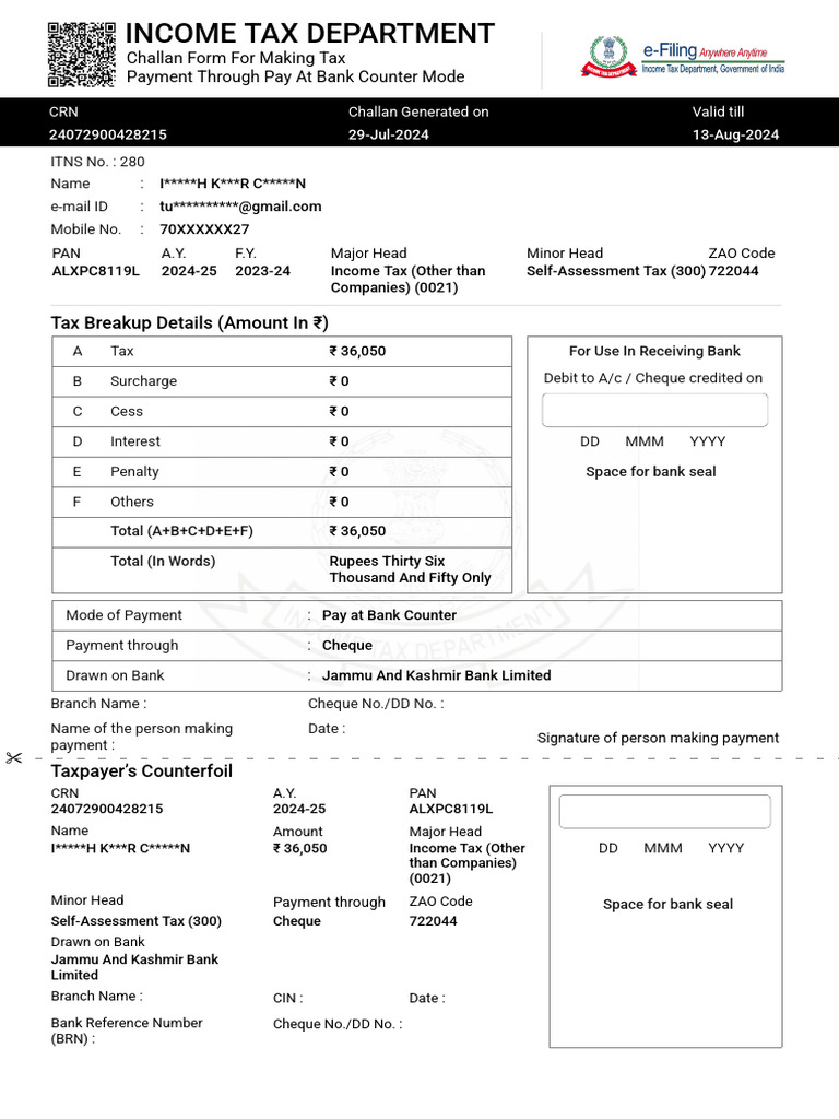 ChallanForm | PDF | Cheque | Payments