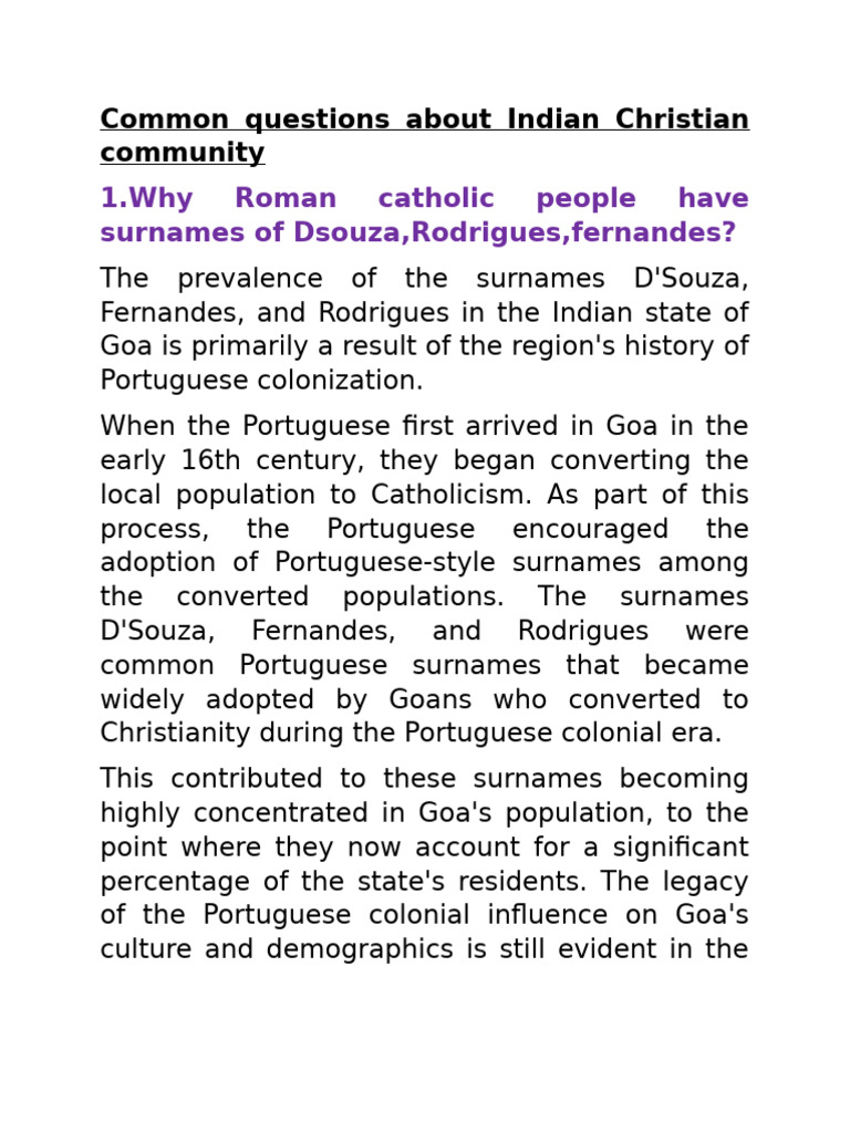 Goan Christian Surnames Explained | PDF | Religious Conversion