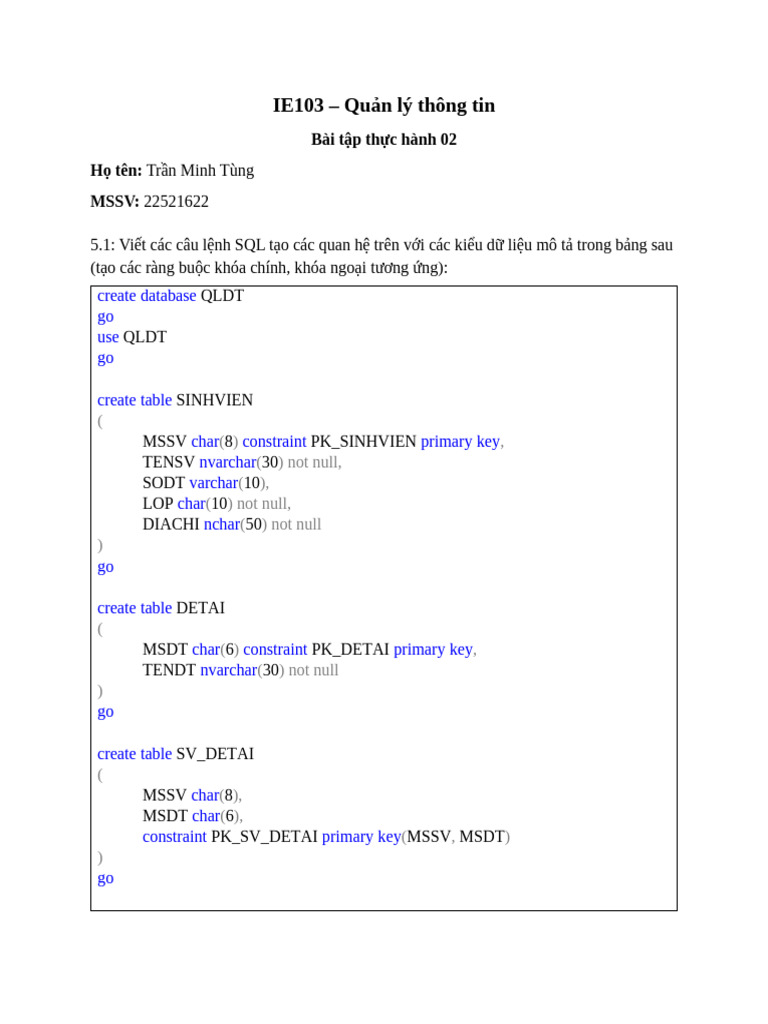 22521622_TranMinhTung_BTTH2 | PDF