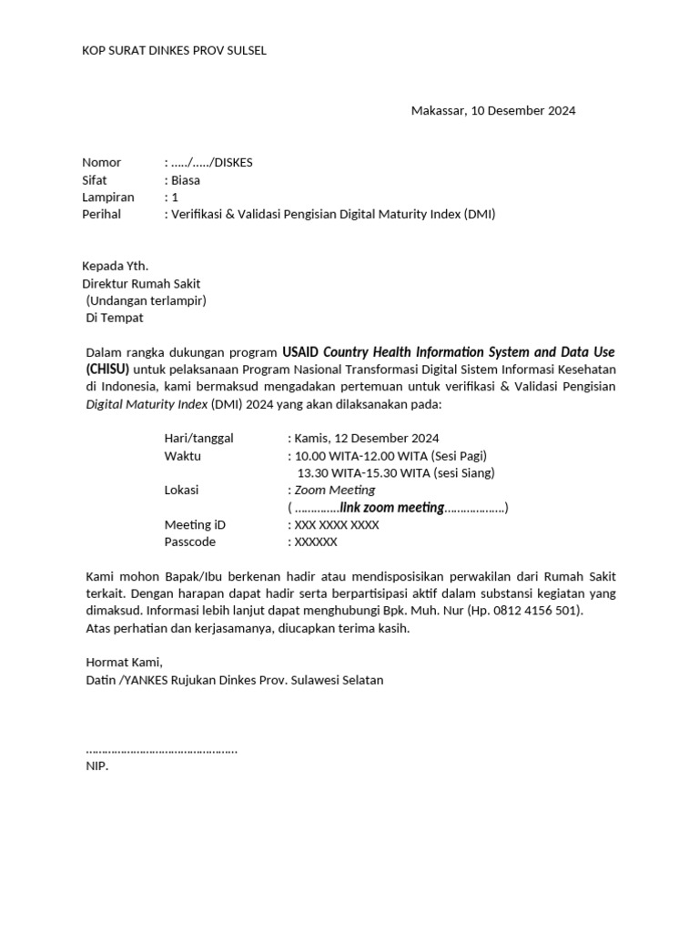 Undangan Verifikasi Dan Validasi Dmi | PDF