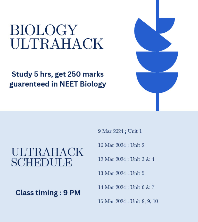 Biology Ultrahack Schedule | PDF