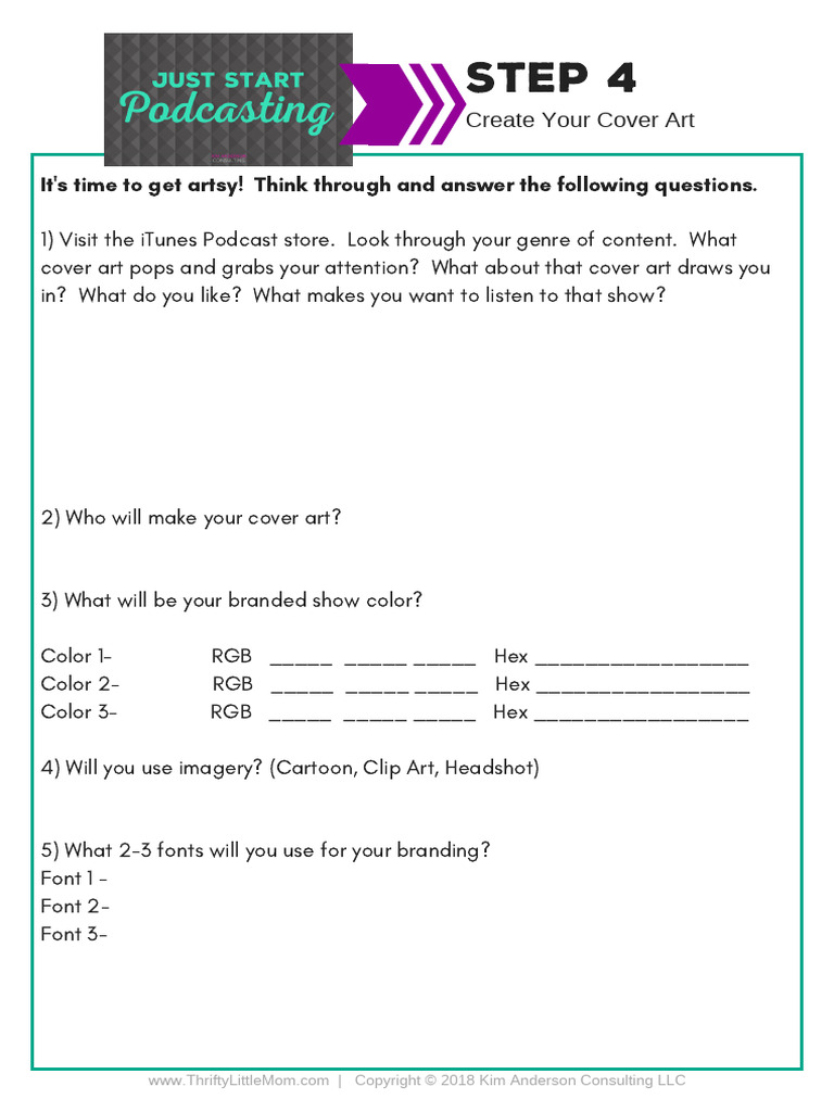 06-Step 4 Worksheet - Create Your Cover Art | PDF