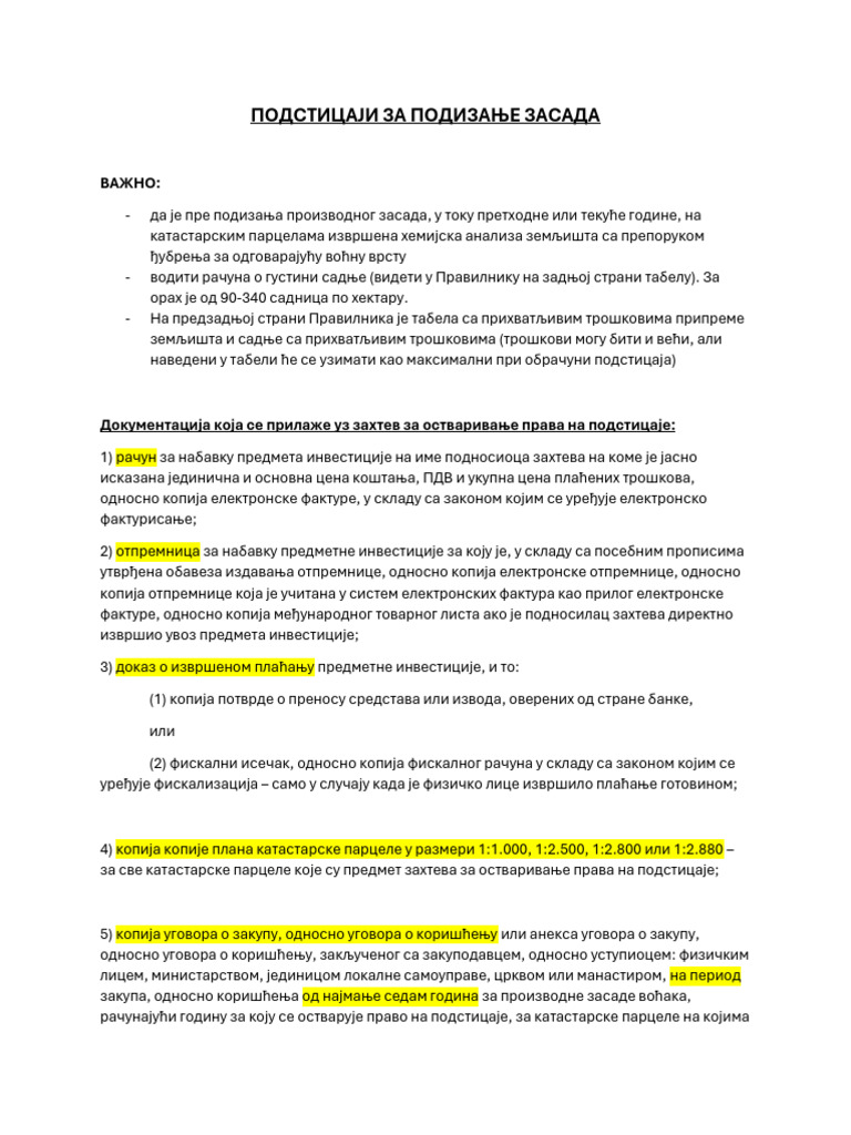 Podsticaji Za Podizanje Zasada | PDF