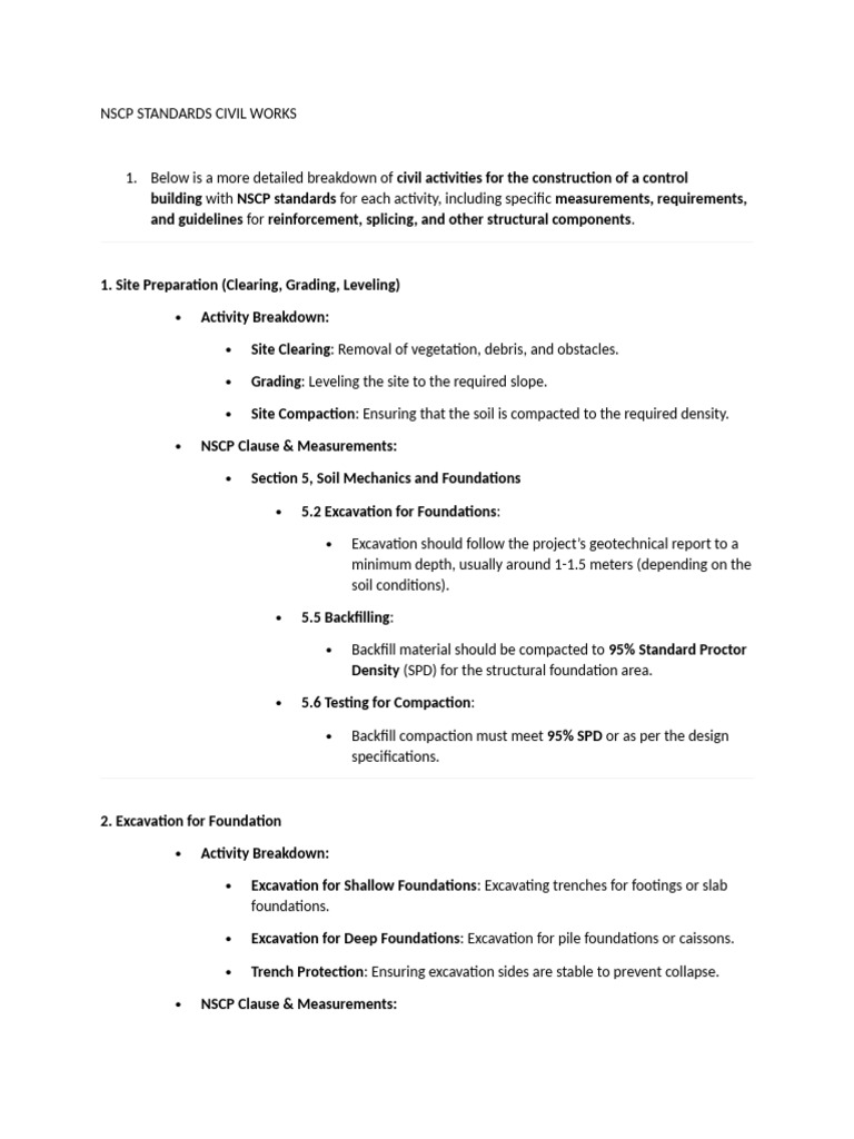 NSCP Standards Civil Works | PDF | Concrete | Road Surface