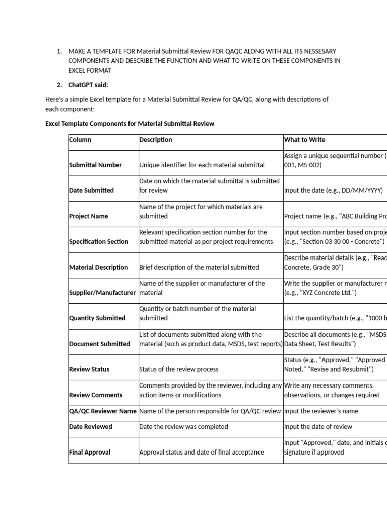 Template Fabrication Qaqc | PDF | Specification (Technical Standard) | Quality Assurance