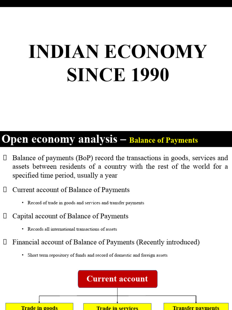 Indian Economy: BoP Analysis Since 1990 | PDF | Balance Of Payments ...