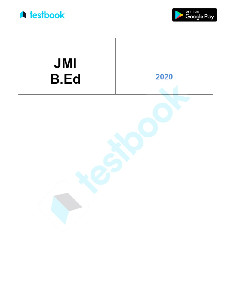 JMI B.Ed 2020 Previous Year Paper | PDF | Qualifications | Vocational Education