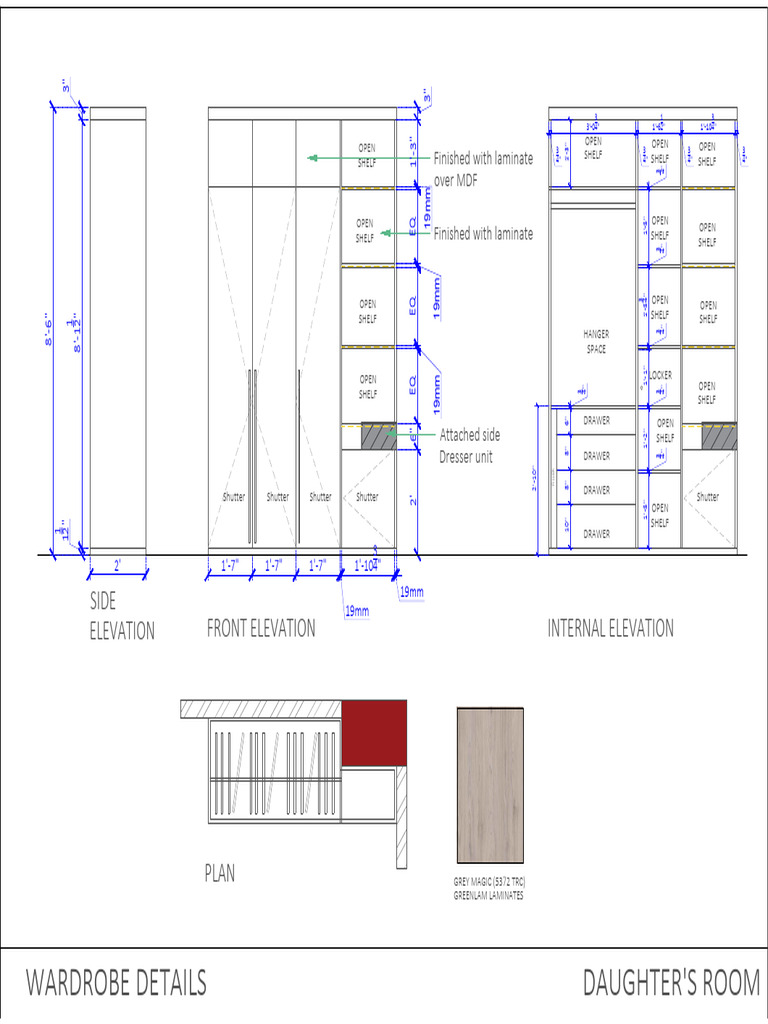 Wardrobe Daughters room | PDF | Furniture | Interior Design