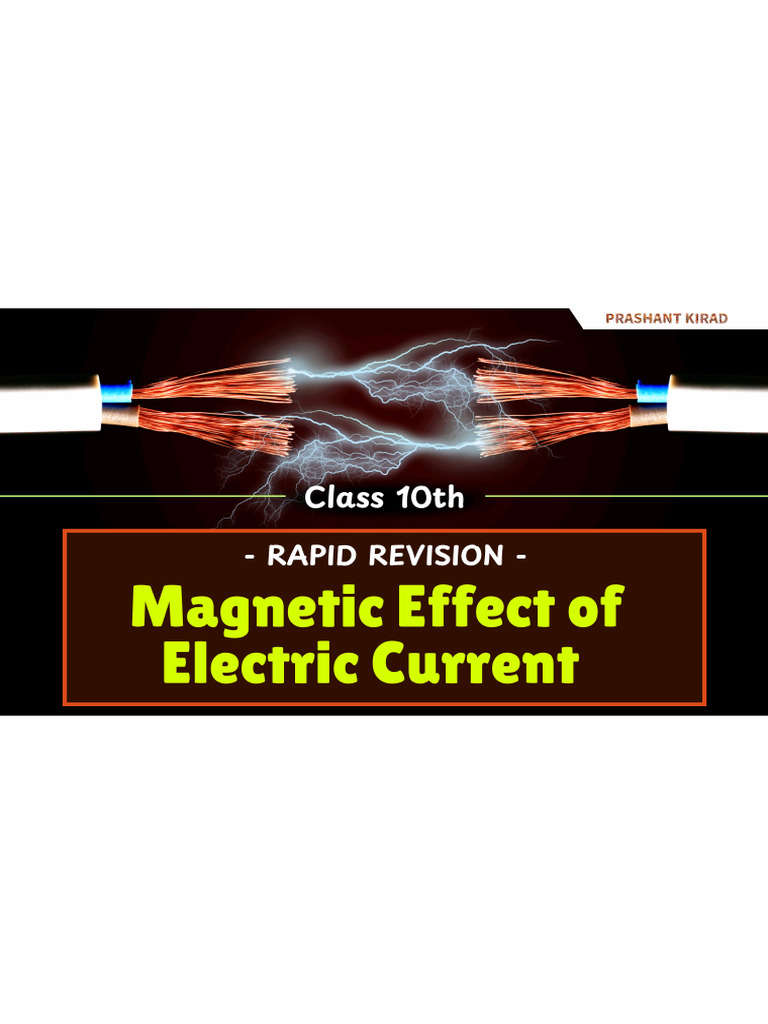 Rapid Revision - Magnetic Effects of Electric Current (Prashant Kirad) | PDF