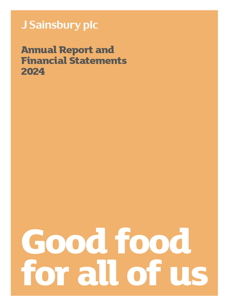 Sainsbury Annual Report and Financial Statements 2024 | PDF | Supply ...