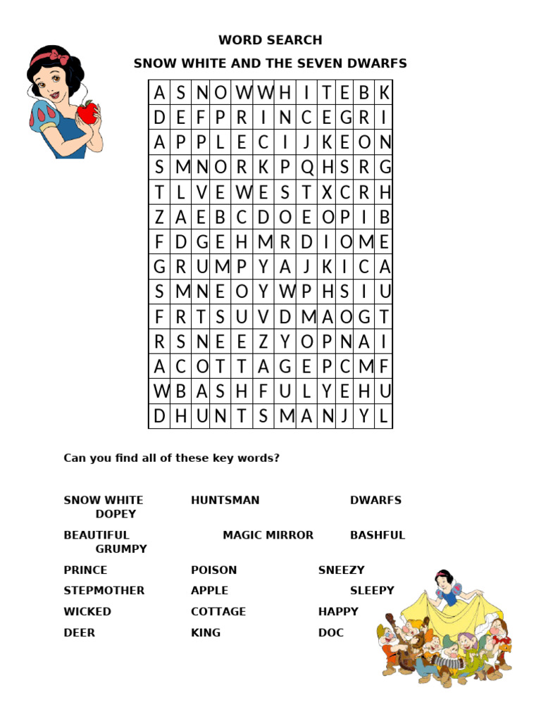 Snow White Word Search Activity | PDF