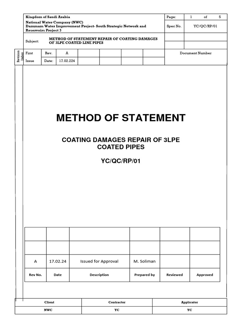 QC-REP-001-NWC Rev. A - Repair Procedure | PDF