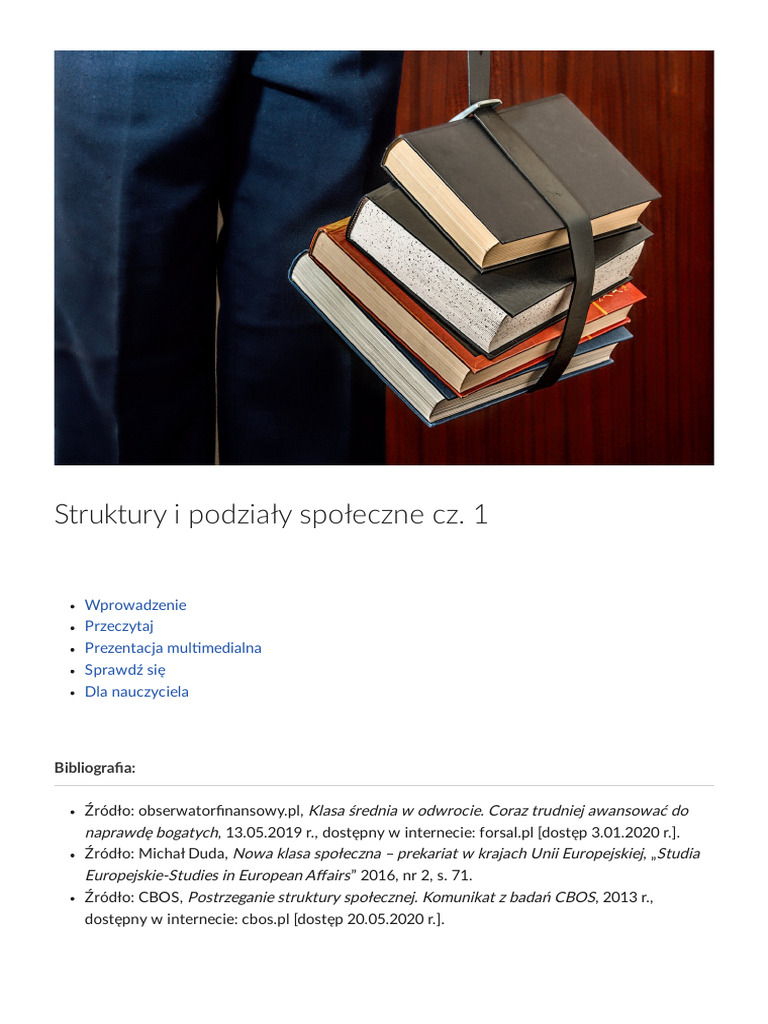 Struktury i Podzialy Spoleczne Cz 1 | PDF