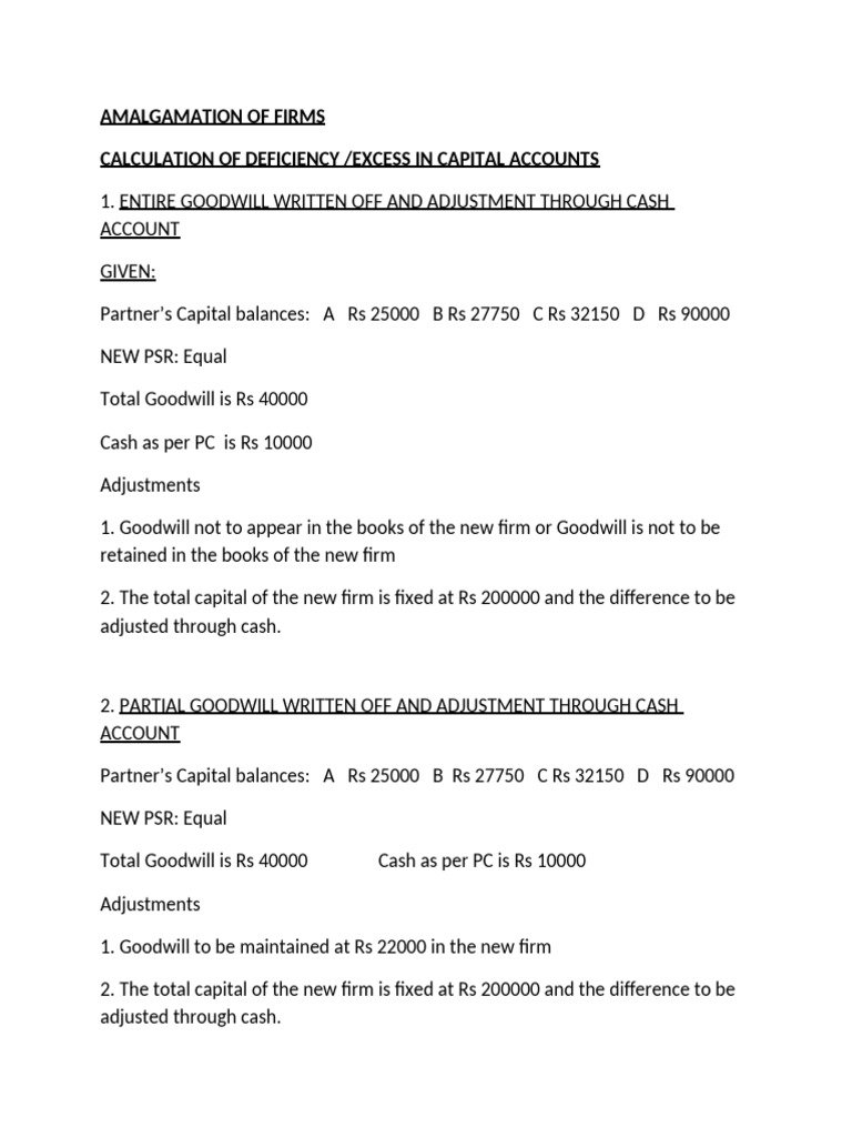 Amalgamation of Firms Sybcom Sem 3 | PDF | Debits And Credits ...