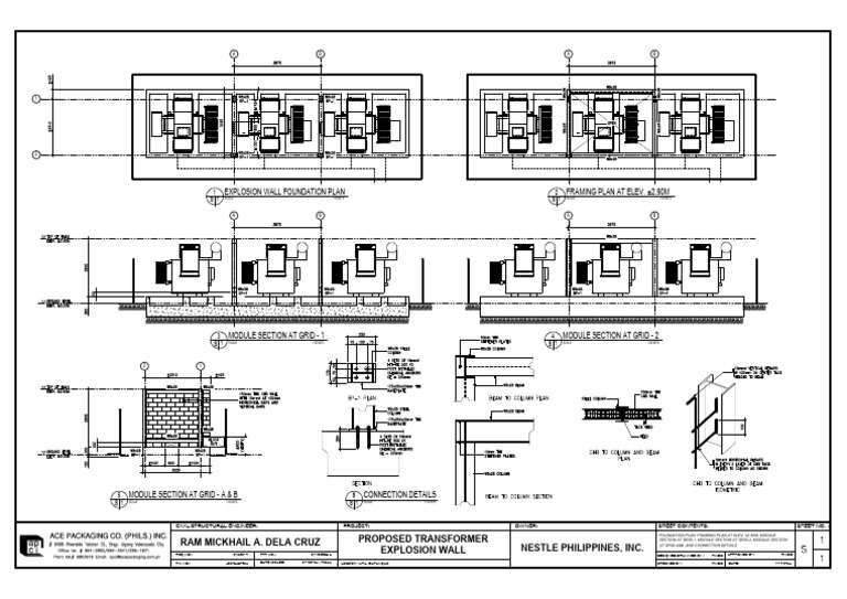 STRUCTURAL PLAN - EXPLOSION WALL v2.0 | PDF | Carpentry | Building