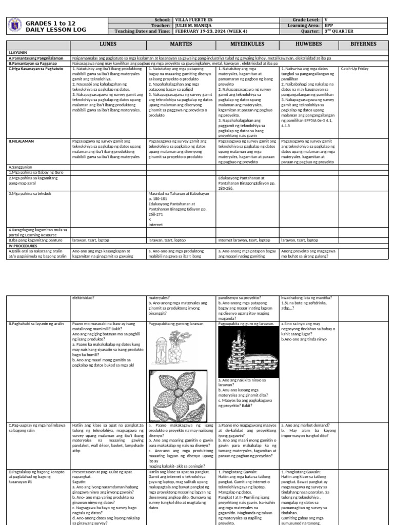 DLL - Epp 5 - Q3 - W4 | PDF