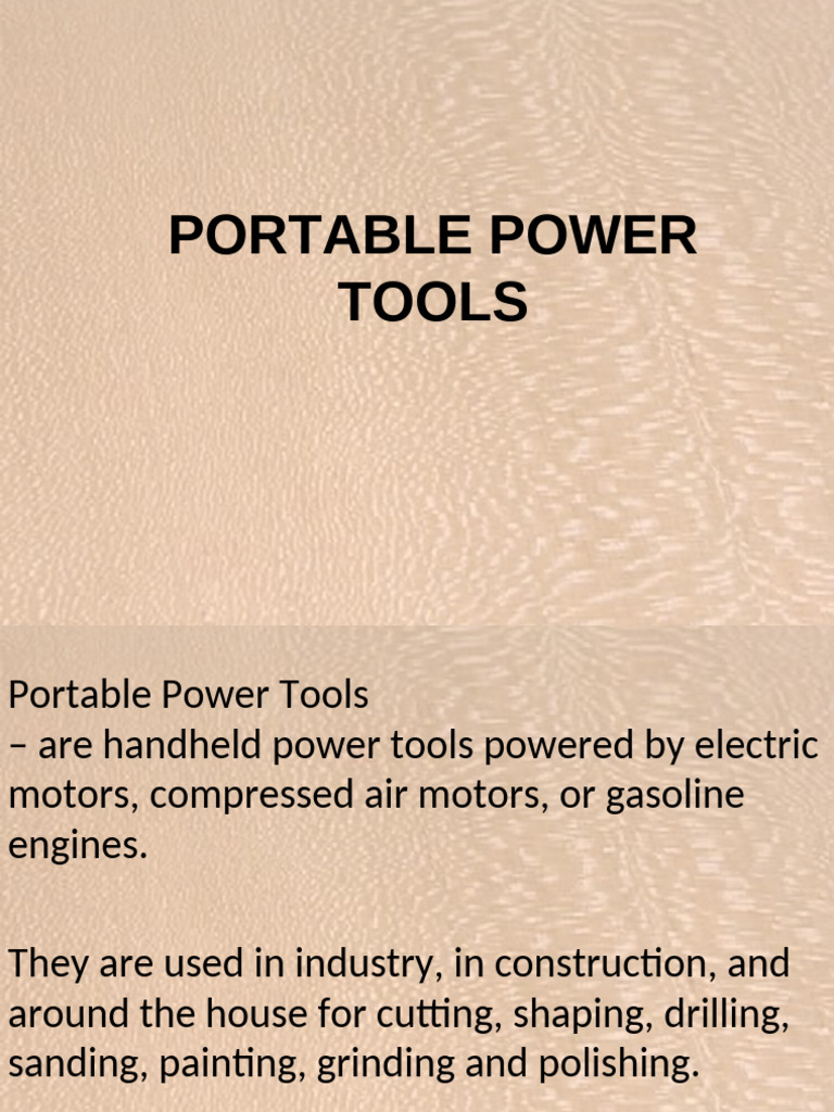 Portable Power Tools | PDF | Drill | Manufactured Goods