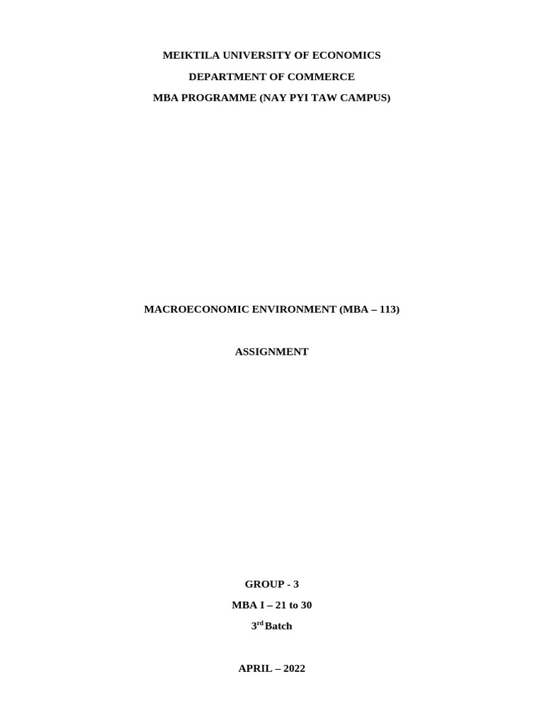 Group 3 - Macro Assignment | PDF | Cost Of Living | Inflation