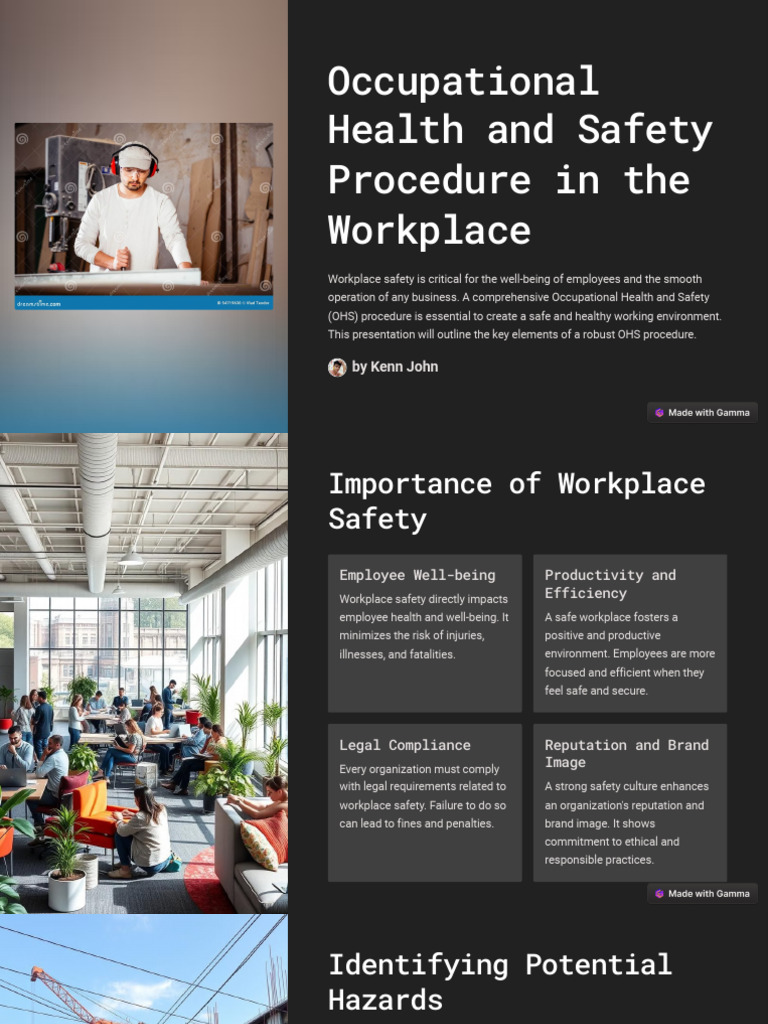 Occupational Health and Safety Procedure in the CARPENTRY Workplace ...