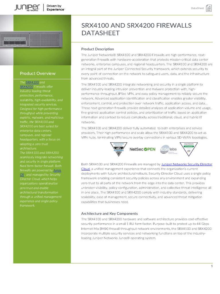 srx4100-4200 firewall_datasheet | PDF