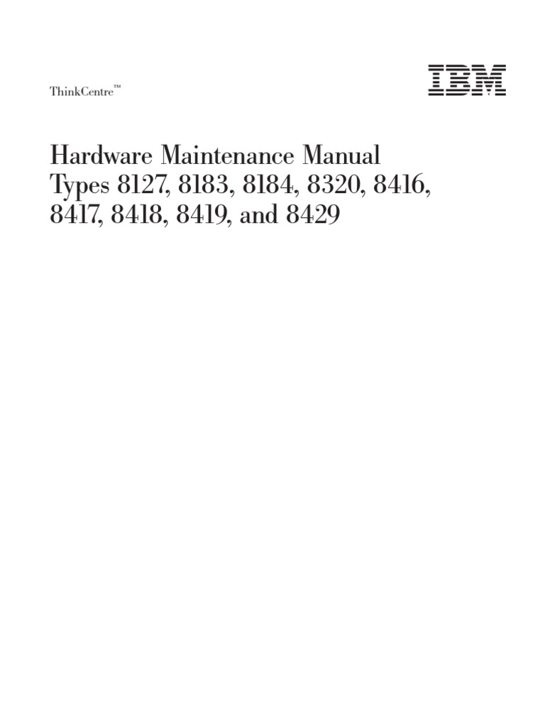 IBM 8183 HDWR Maint Manual | PDF | Booting | Bios