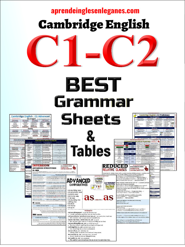 C1-C2 Best Grammar Sheets & Tables | PDF | Verb | English Language