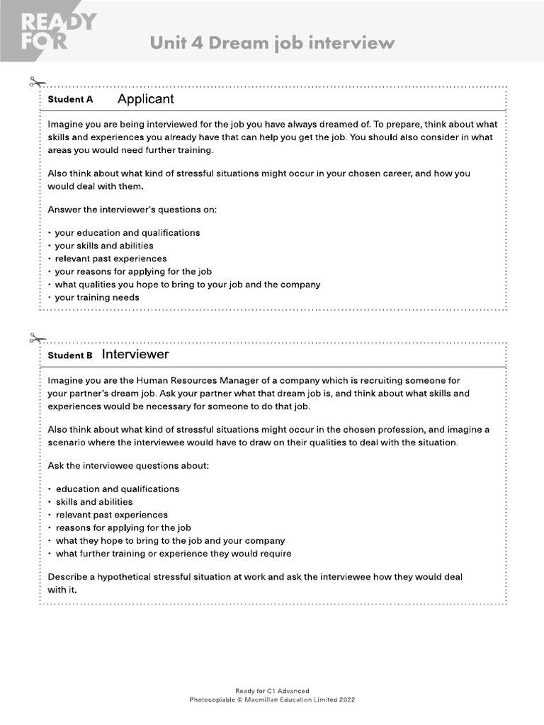 Dream Job Interview | PDF