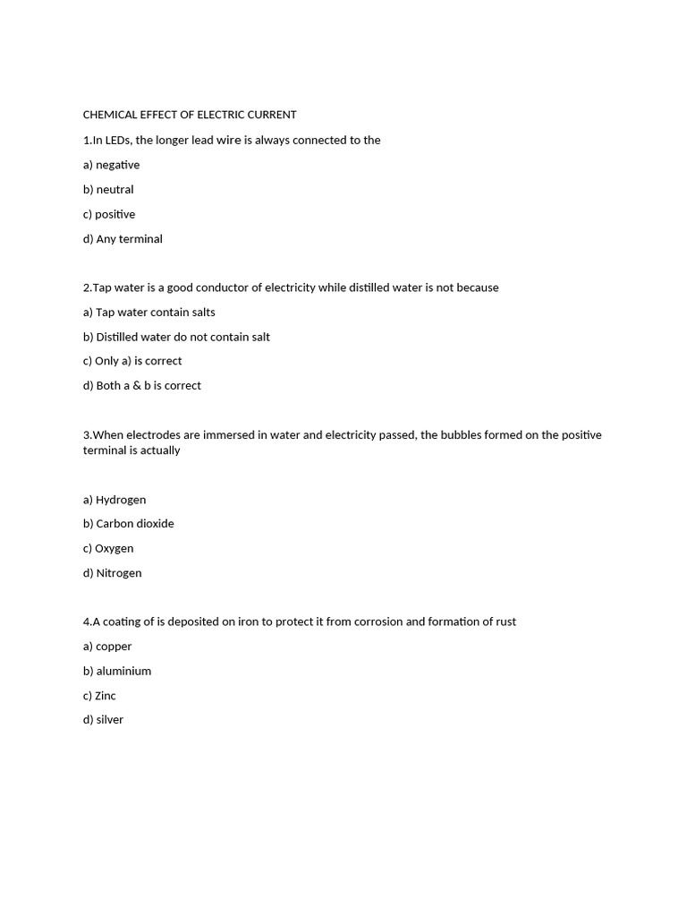 ENDTERM - Science REVISION WORKSHEET 2 | PDF | Corrosion | Electricity