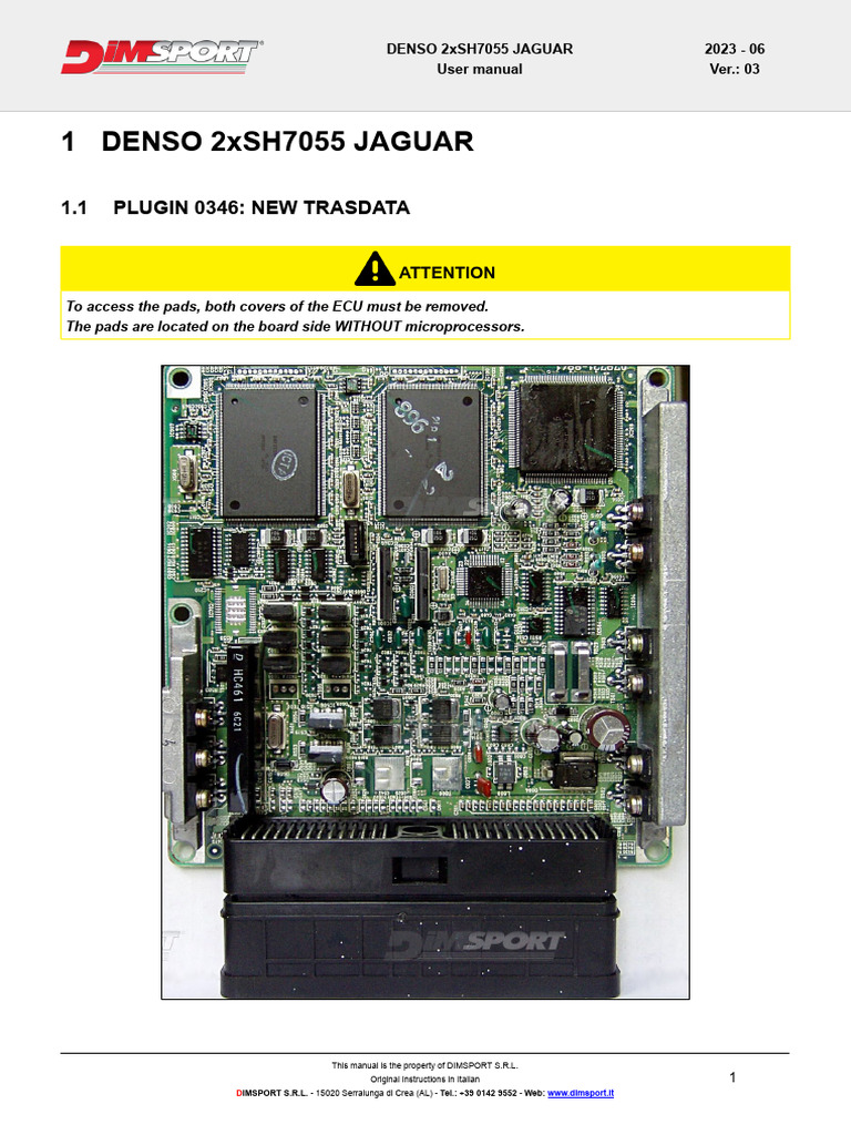 DENSO SH7055 Jaguar User Manual | PDF