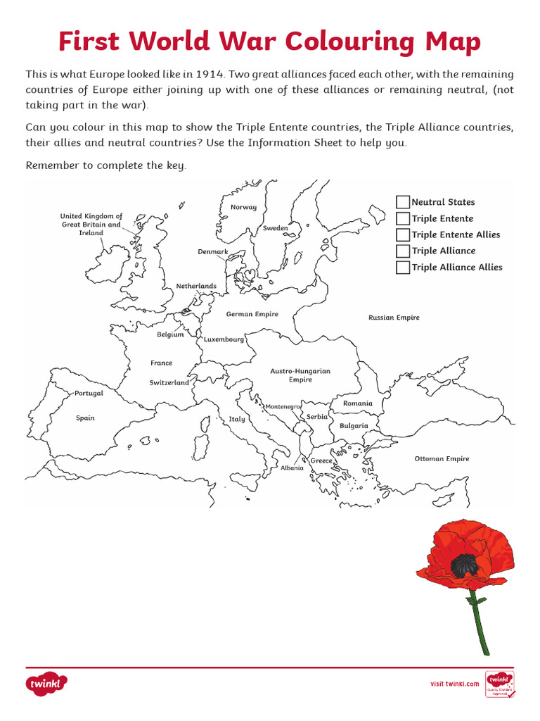 10 WW1 Colouring Map | PDF