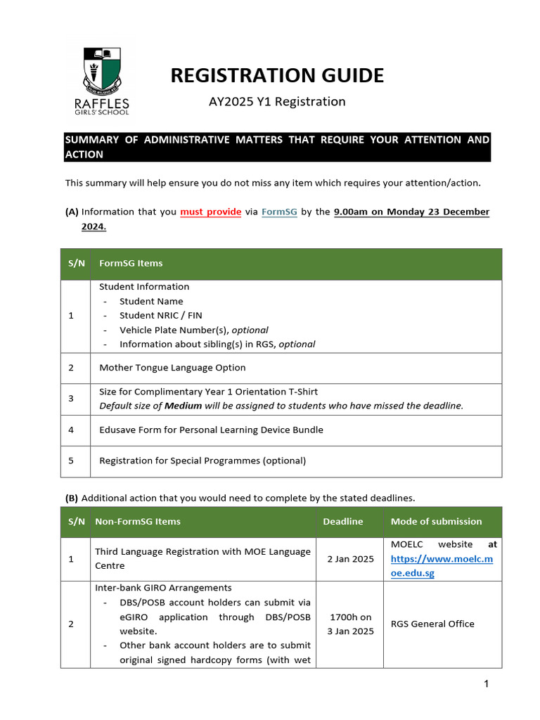 2024 - Y1 Registration Guide | PDF