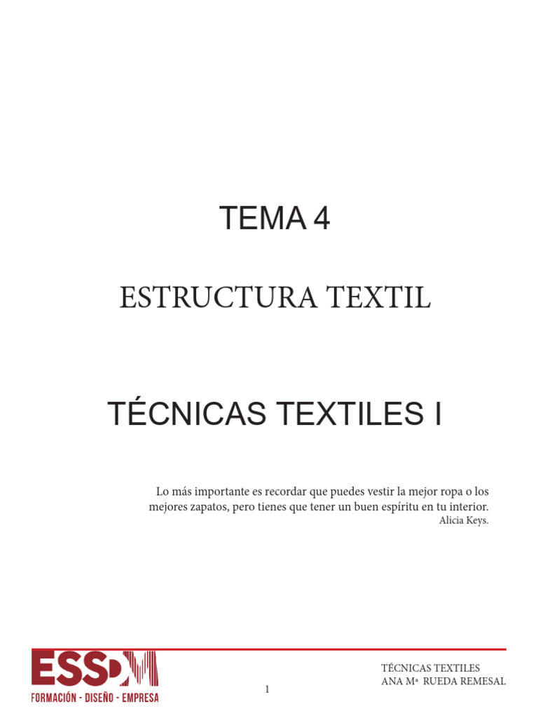 Estructura Textil T4 | PDF | Telar | Textiles