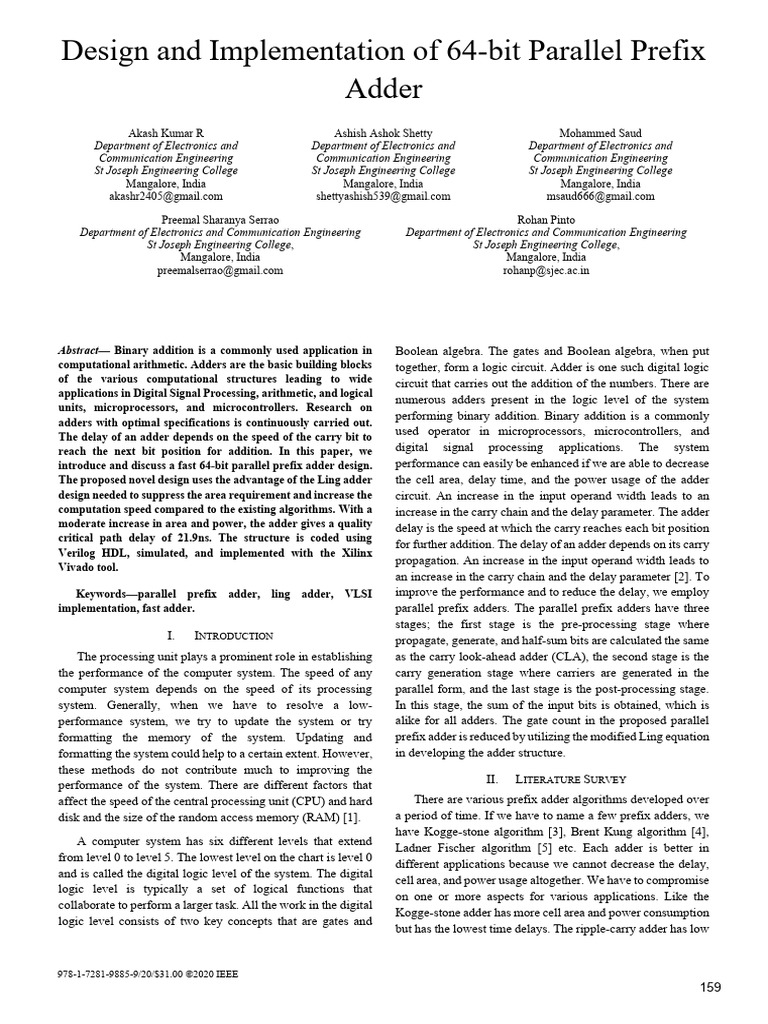 r2020 | PDF | Digital Electronics | Computer Engineering