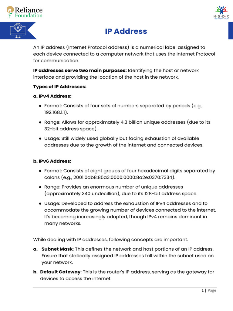 IP_Address | PDF | Ip Address | I Pv6