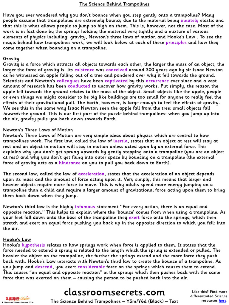 Physics of Trampoline Bouncing | PDF | Force | Newton's Laws Of Motion