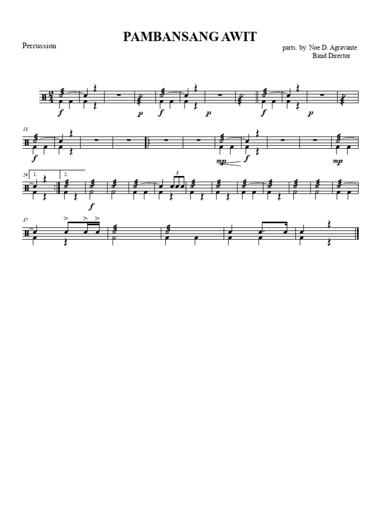 PAMBANSANG AWIT Finale Percussion | PDF