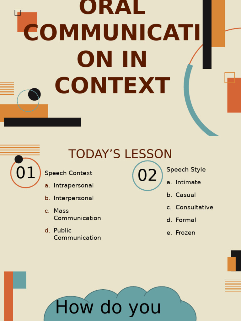 Oral Communication Contexts & Styles | PDF | Communication ...