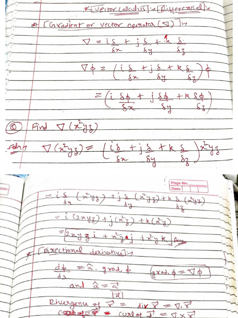 Vector Differential Calculus Notes | PDF
