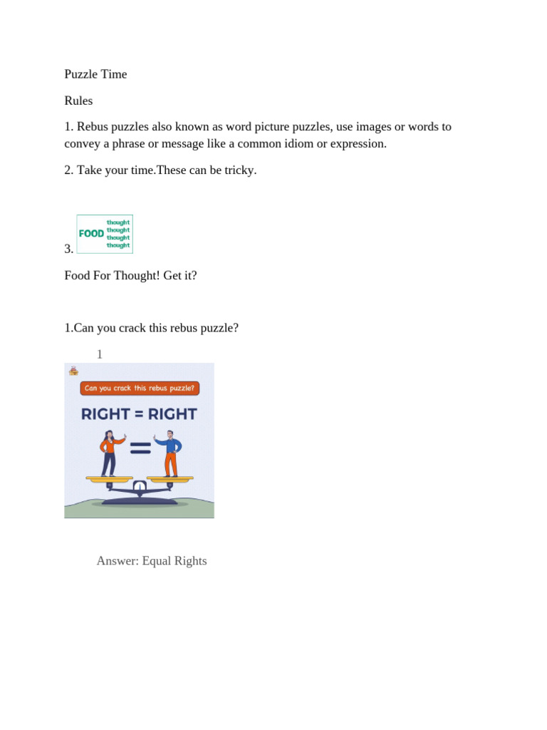 Rebus Puzzle Challenge Guide | PDF