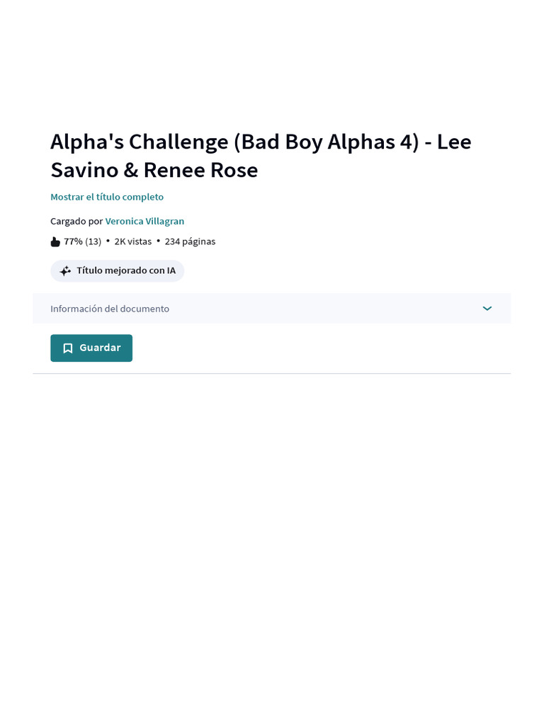 Alpha's Challenge (Bad Boy Alphas 4) - Lee Savino & Renee Rose - PDF ...