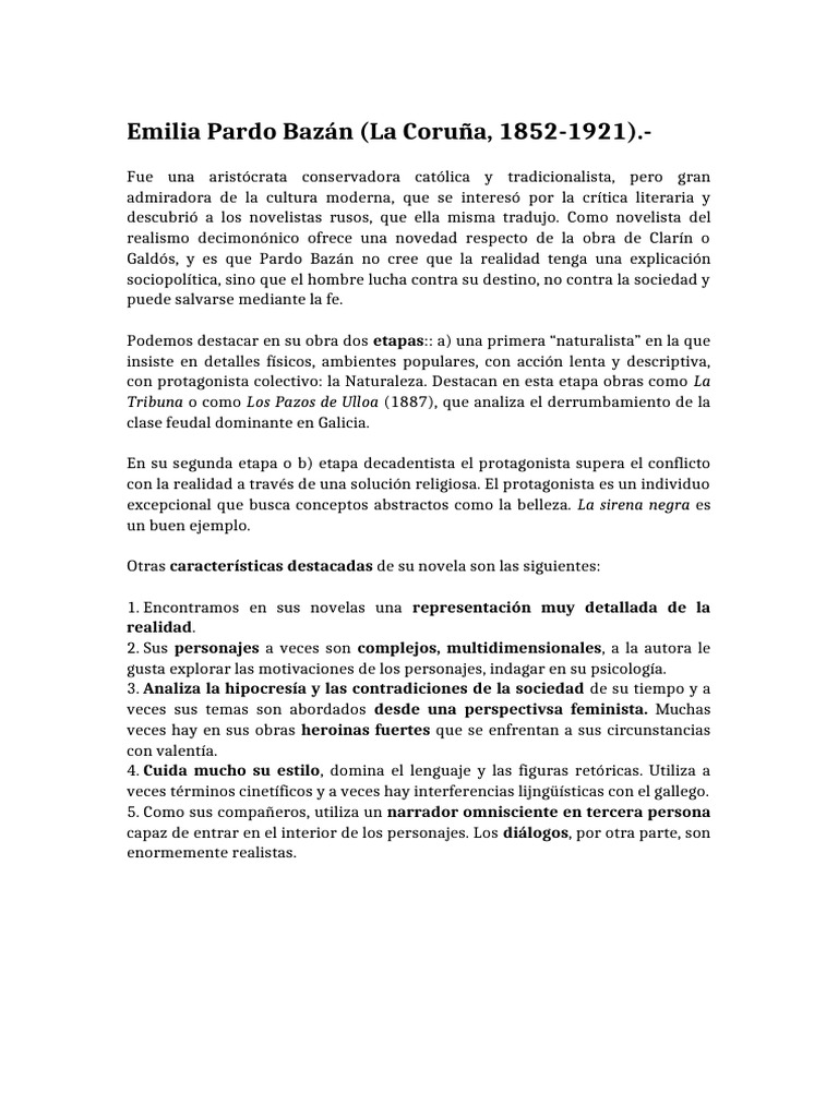 Emilia Pardo Bazán | PDF