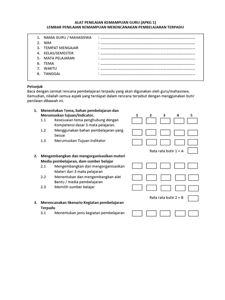 Apkg 1 & 2, Lembar Penilaian Simulasi, Lembar Refleksi - Pembelajaran ...