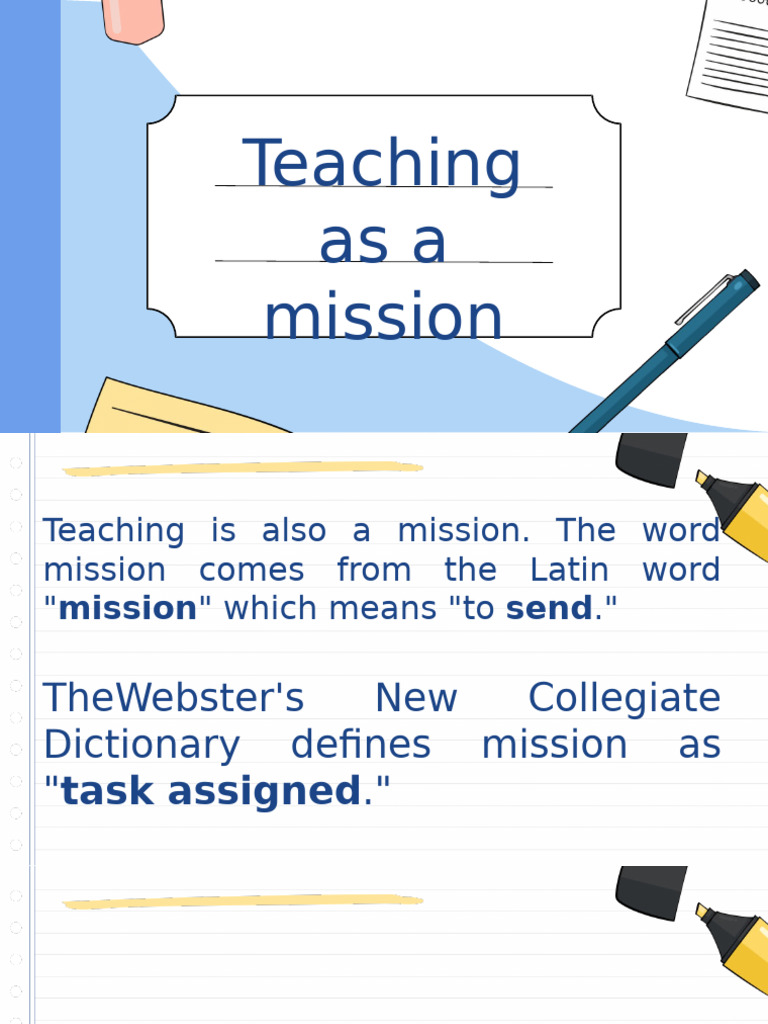 Teaching as a Mission: Purpose & Vocation | PDF